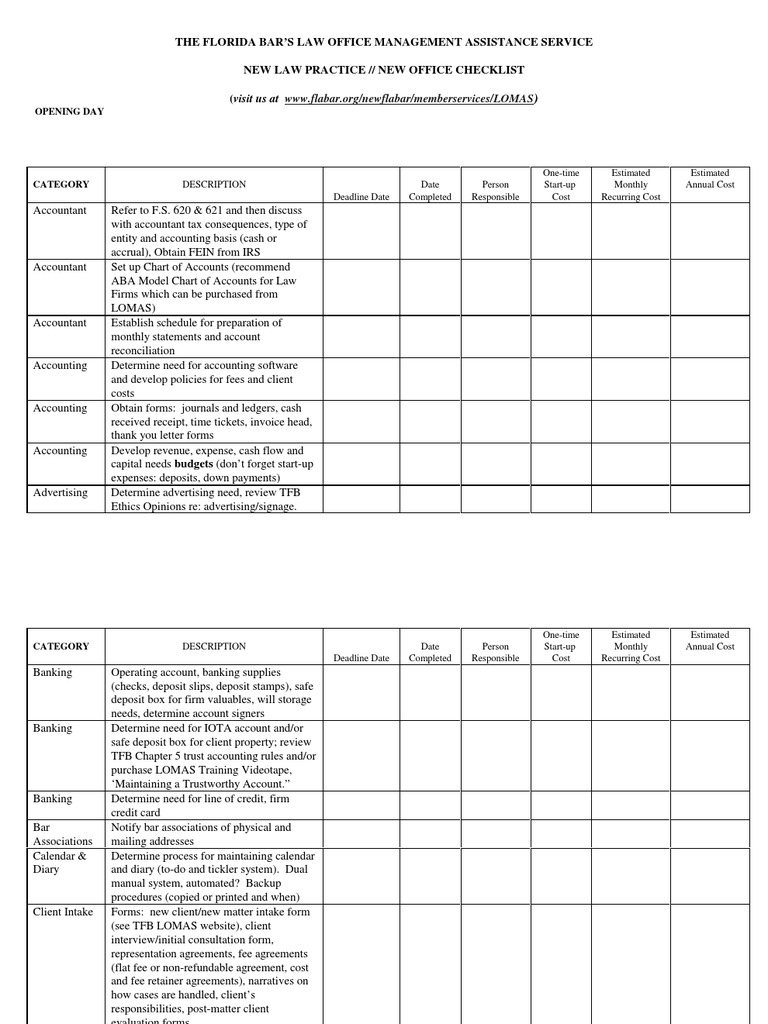 New Law Practitioner Checklist | PDF | United States Postal Service ...