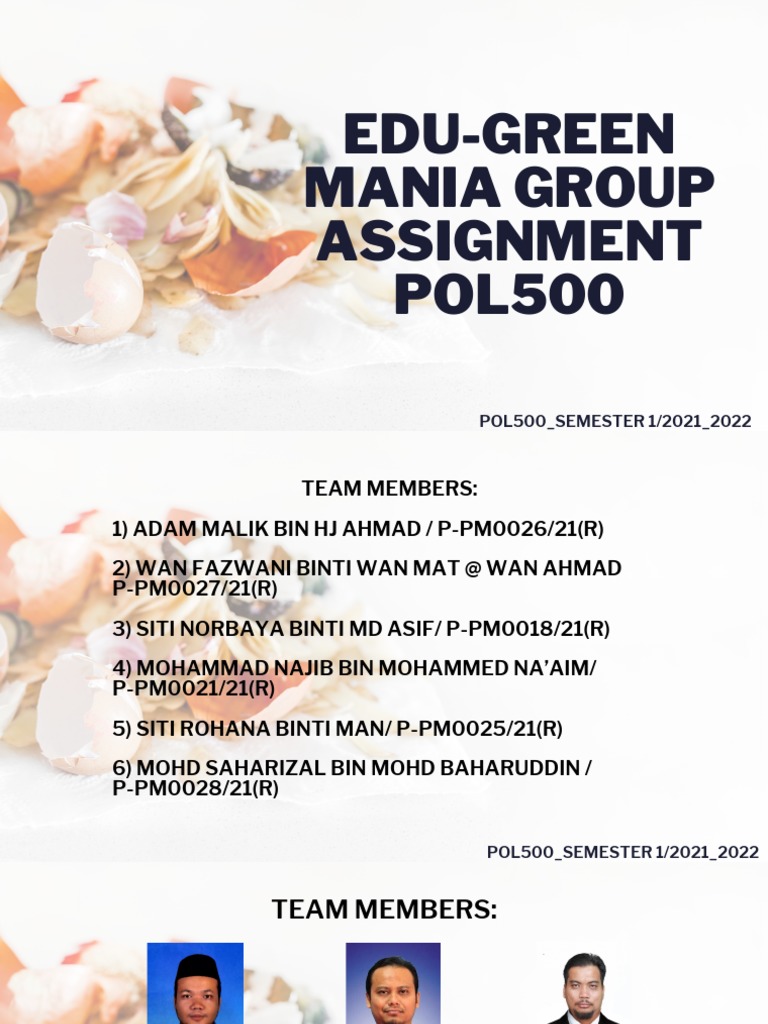 Edu-Green Mania Group Assignment - Pol500 | PDF