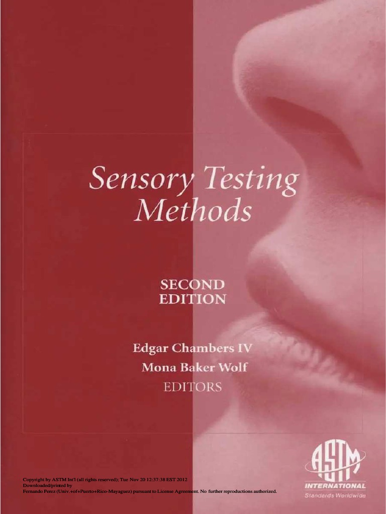 Astm-Manual On Sensory Testing Methods | PDF
