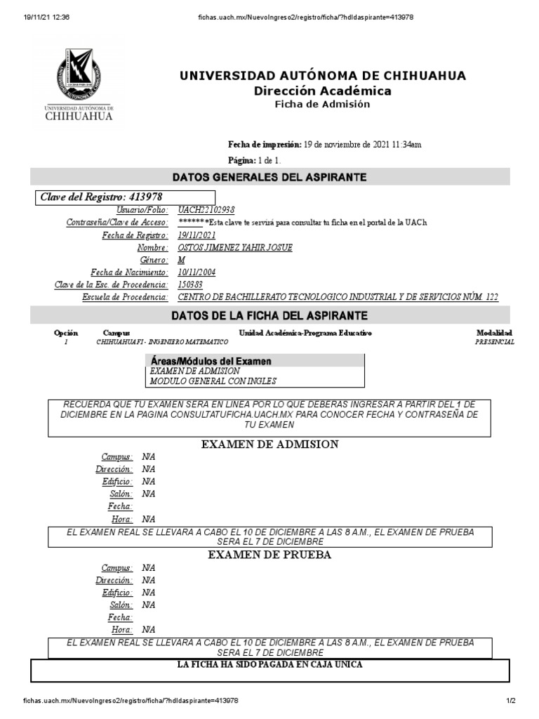 Fichas Uach MX | PDF