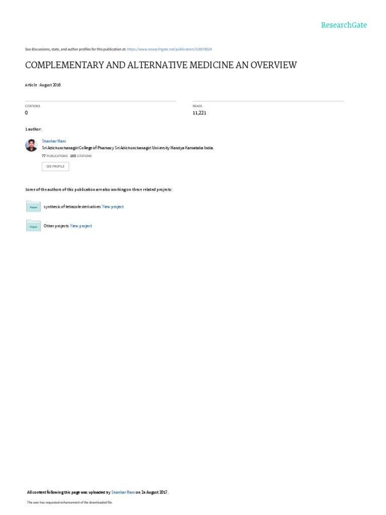 Complementary and Alternative Medicine An Overview | PDF | Homeopathy ...