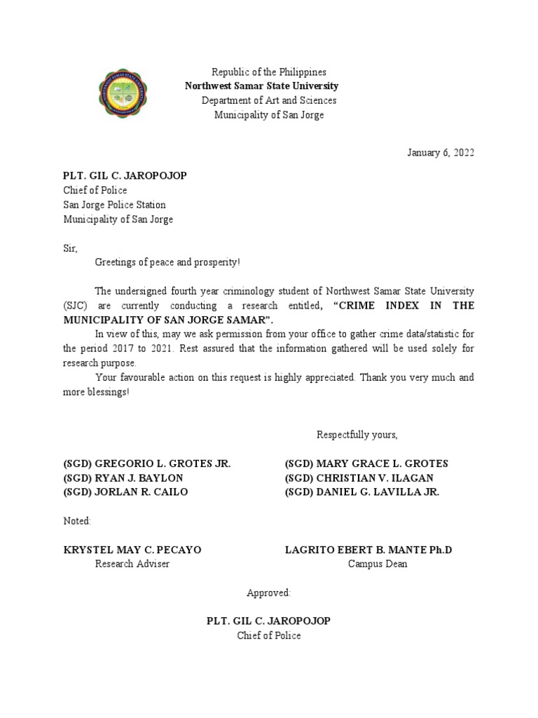 Letter To Chief of Police | Download Free PDF | Community