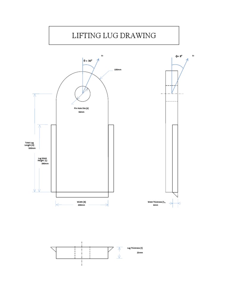 Lifting Lug Design and Calculations | PDF | Bending | Stress (Mechanics)