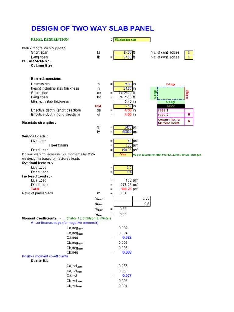 Slab and Beam Design Calculations | PDF | Column | Beam (Structure)