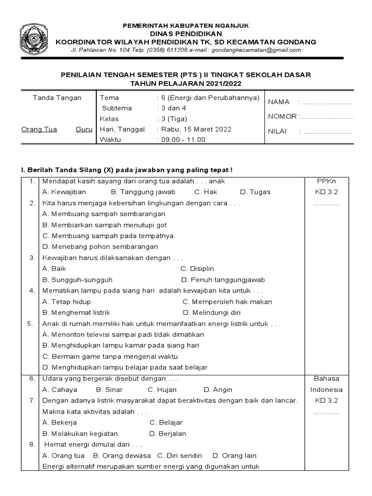 Kelas 3 Tema 6 Sub 3,4 | PDF