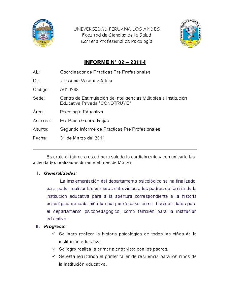 Informe de Internado | PDF