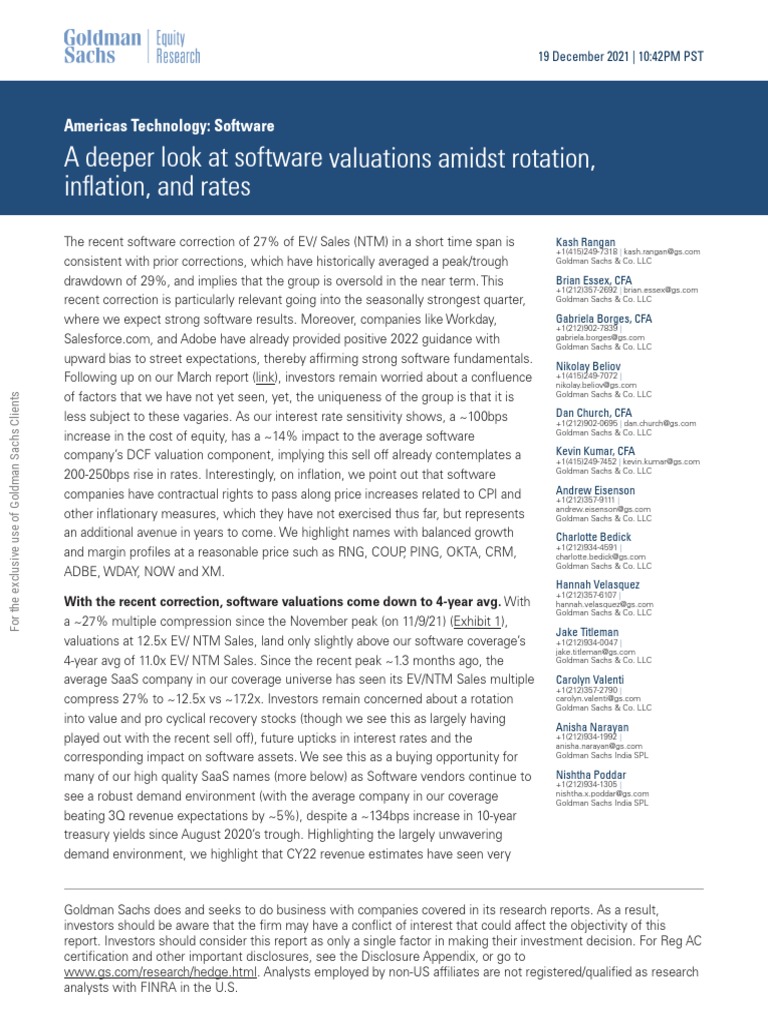 A Deeper Look at Software Valuations Amidst Rotation, in Ation, and ...