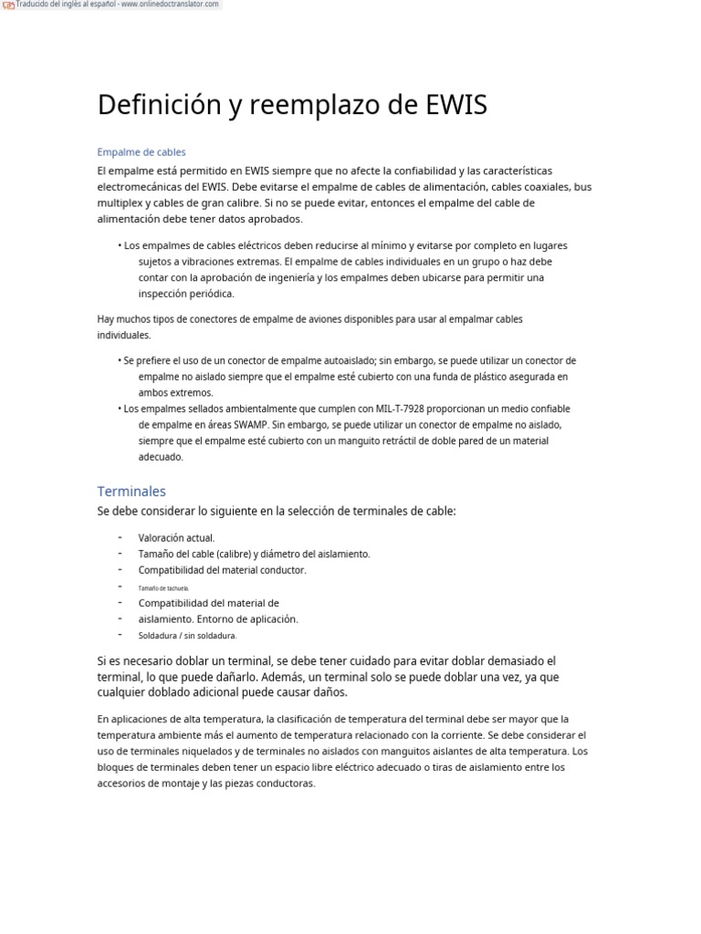 EWIS Definition and Replacement - En.es | PDF | Corriente eléctrica ...