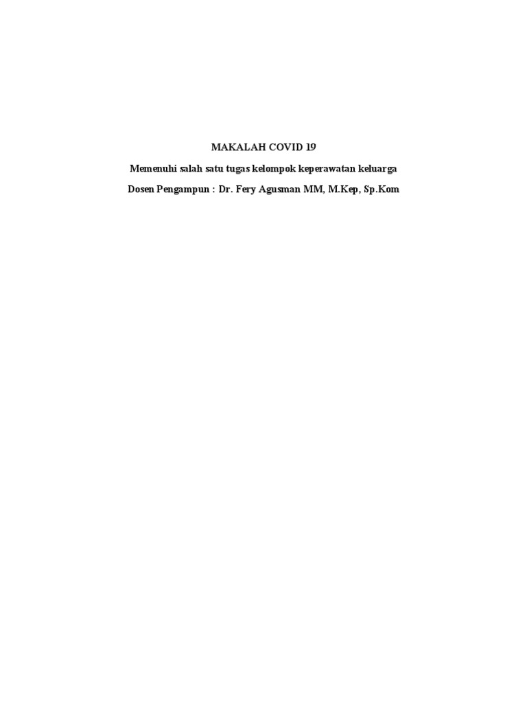 Kel 2 - Askep Covid-19 - Keperawatan Keluarga | PDF | Kesehatan Holistik | Sains & Matematika