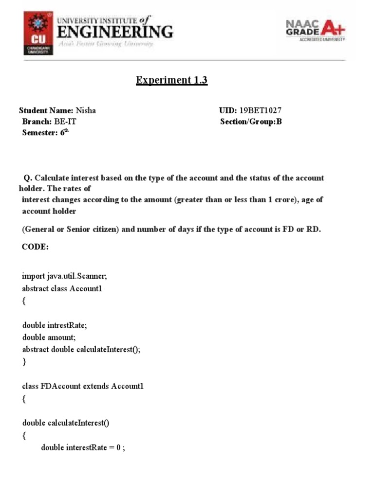 Experiment 1.3: Student Name: Nisha UID: 19BET1027 Branch: BE-IT ...