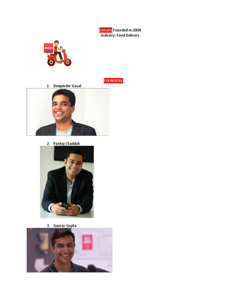 Founded In:2008 Industry: Food Delivery: Zomato | PDF