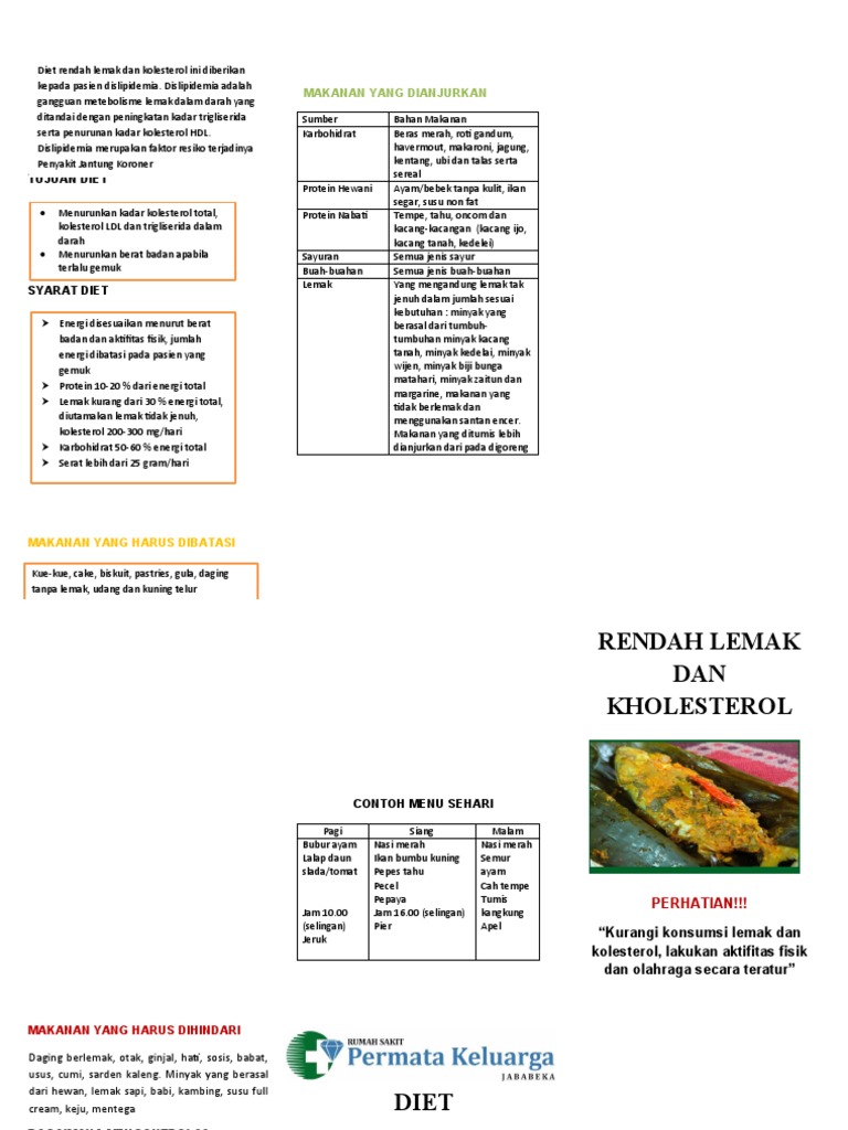 Leaflet Rendah Kolesterol-1 (Akreditasi) | PDF