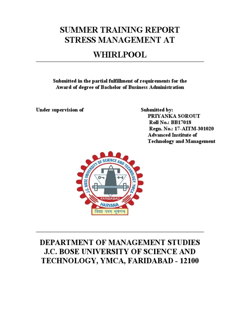 Stress Management Training Report | PDF | Stress Management | Stress ...