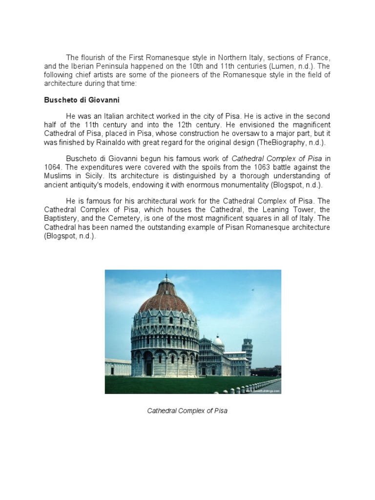 Buscheto Di Giovanni: Cathedral Complex of Pisa | PDF | Western Art