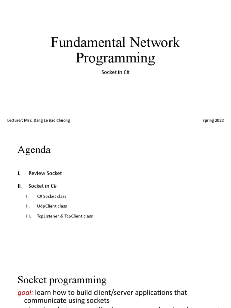 Fundamental Network Programming: Socket in C# | PDF | Network Socket | Port (Computer Networking)