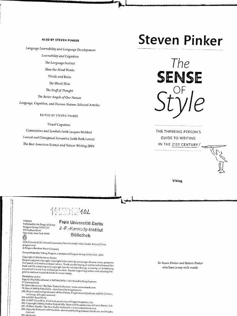 Pinker. The Sense of Style | PDF
