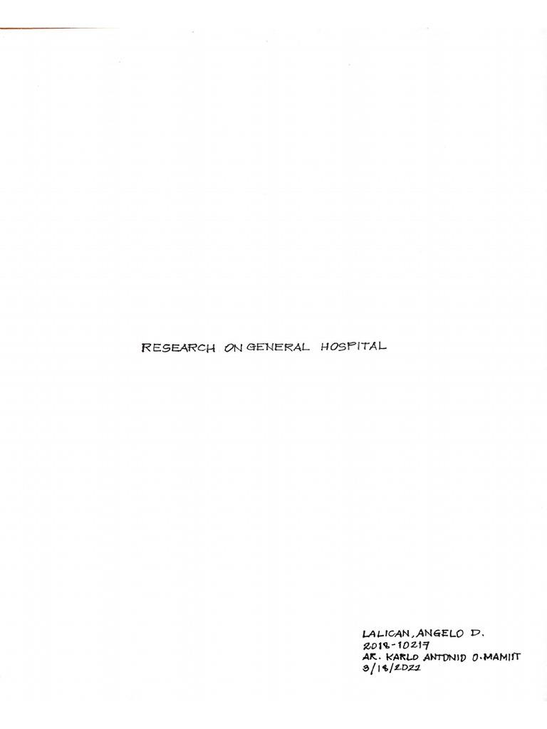 Research On General Hospital | PDF