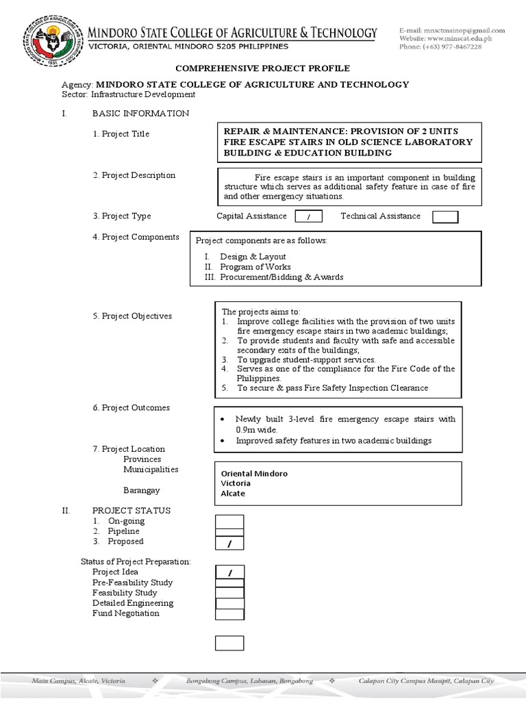 Comprehensive Project Profile - Sample | PDF | Safety | Fire Safety