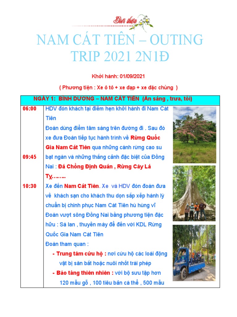 Nam Cát Tiên - 2N1D | PDF