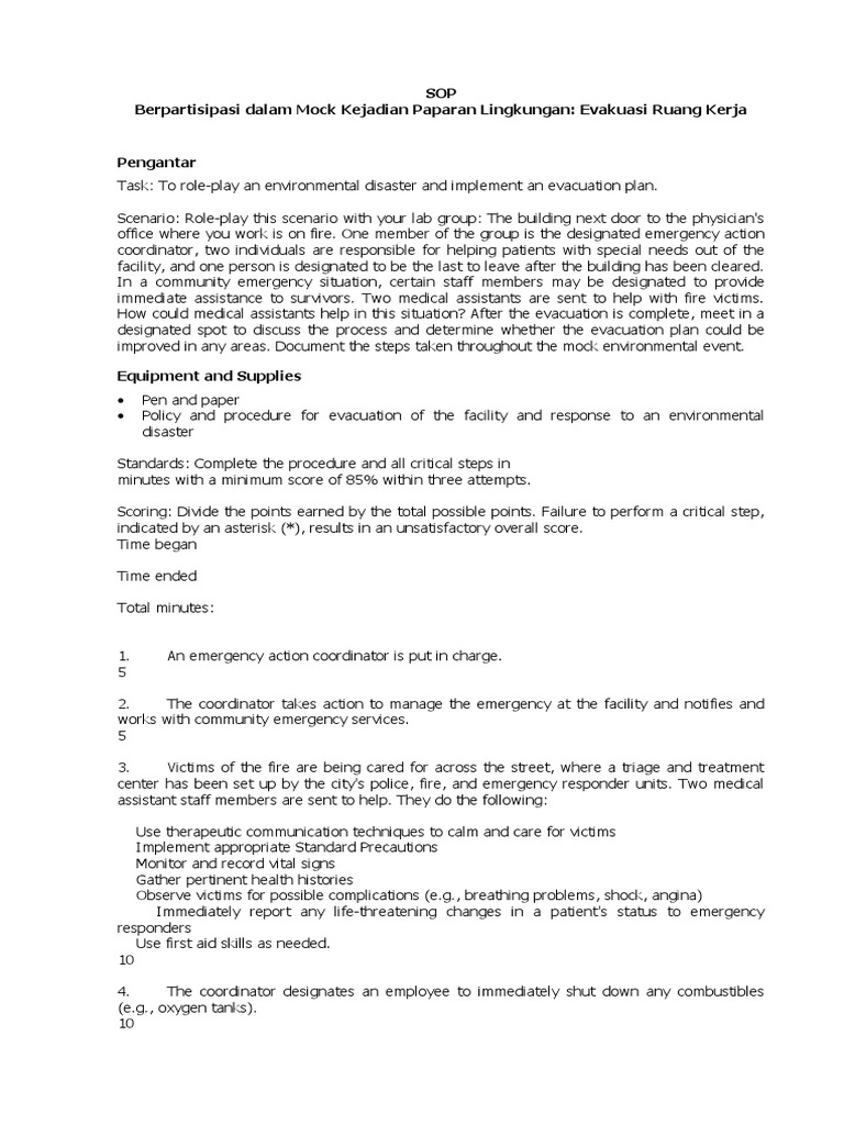 Procedure 36 5 Participate in A Mock Environmental Exposure Event | PDF ...
