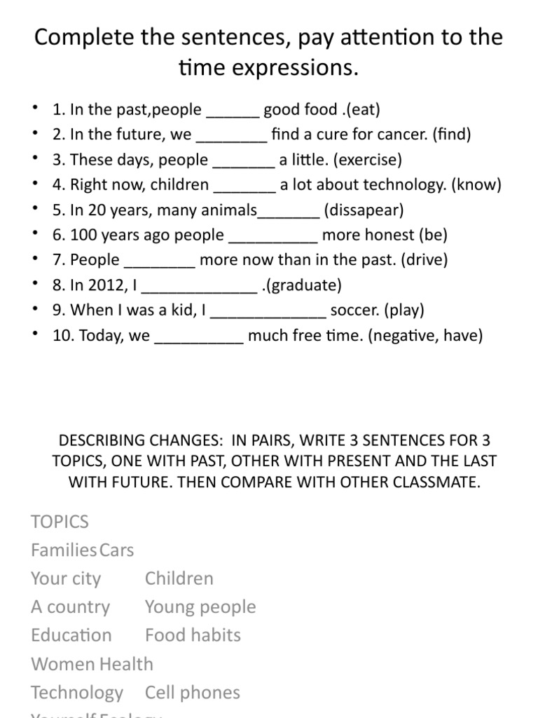 Interchange 2 Unit 9: Sentence Completion | PDF