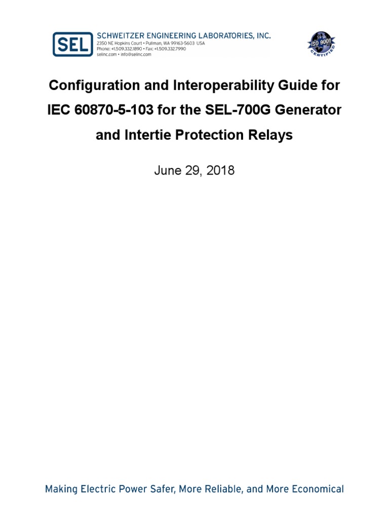 700G - IS-IEC 60870-5-103 InteropGuide - 20180629 | PDF | Bit Rate ...