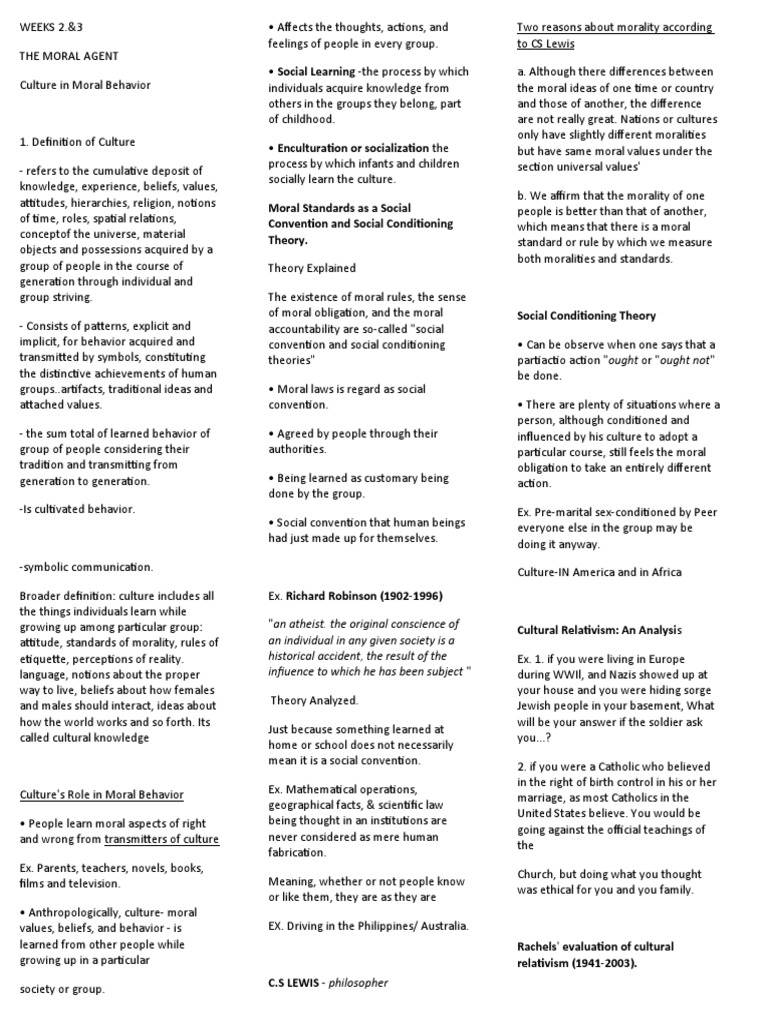 Moral Standards As A Social Convention and Social Conditioning Theory ...