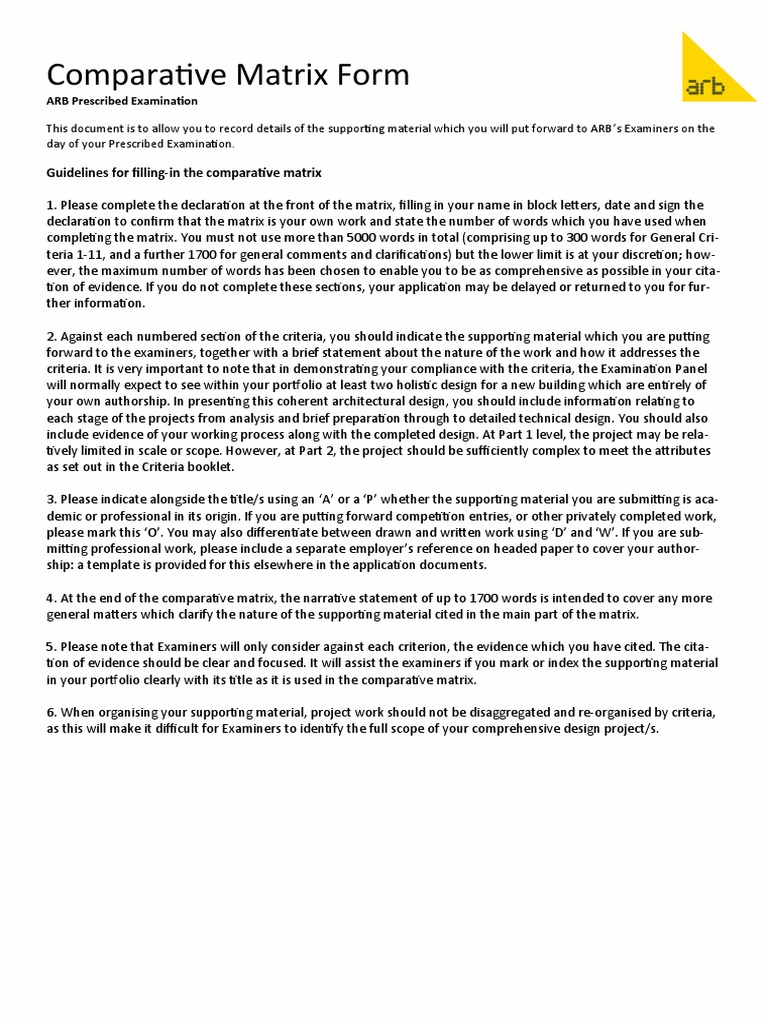 Comparative Matrix Text Version 2014 | PDF | Design | Architect