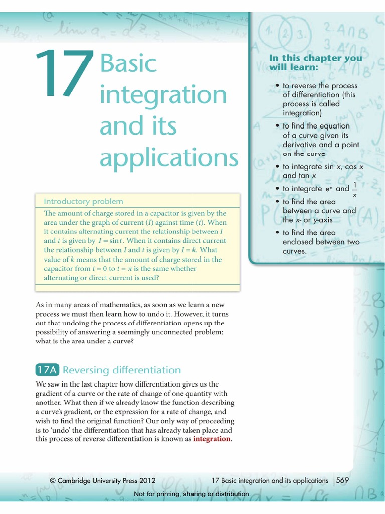 Integration Chapter Cambridge | PDF