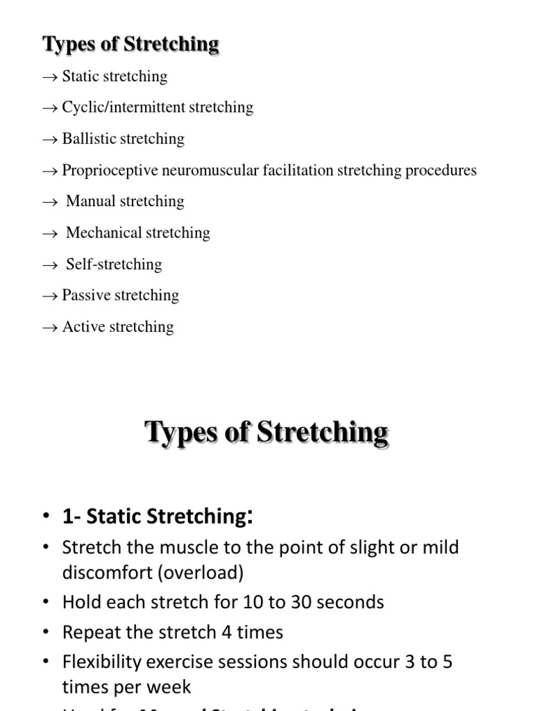 Types of Stretching | PDF | Skeletal Muscle | Medical Specialties