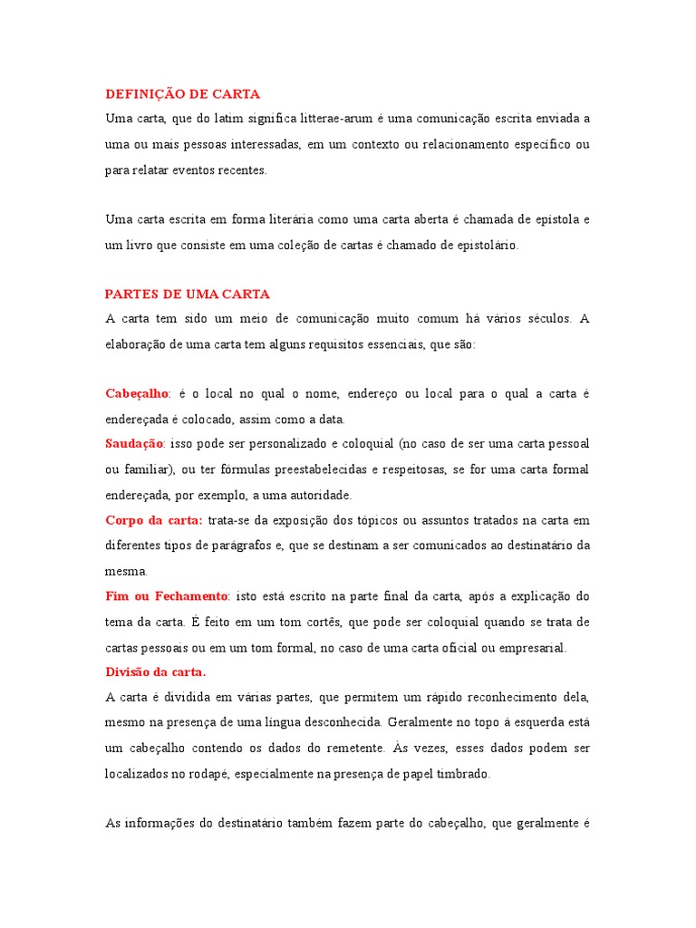 Cartas Formais e Informais | PDF | Comunicação | Aniversários