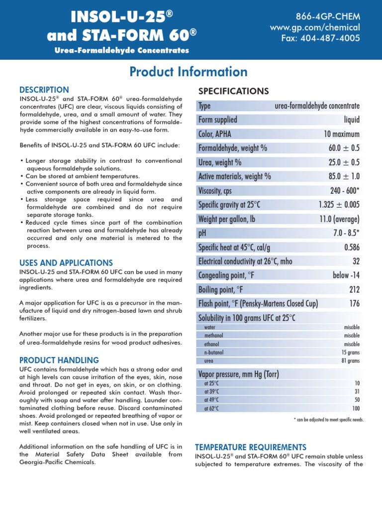 INSOL U 25 Sta Form 60 UFC85 Formaldehyde Concentrate | PDF | Pump ...
