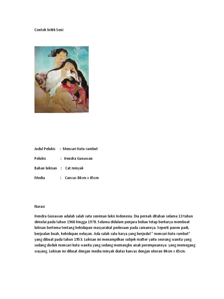 Contoh Kritik Seni Rupa | PDF