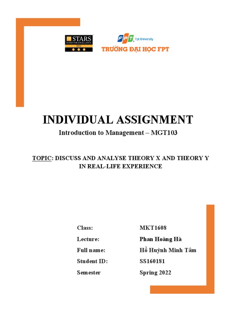 Individual Assignment: Introduction To Management - MGT103 | PDF | Motivation | Motivational
