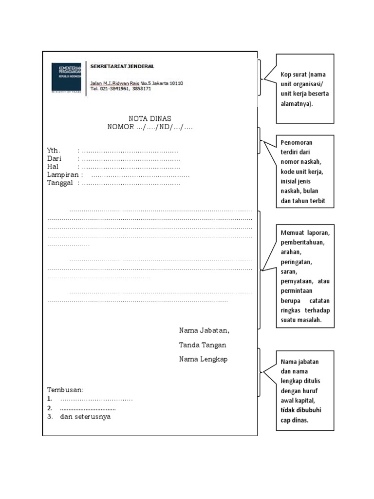 Panduan Format Nota Dinas Terbaru | PDF