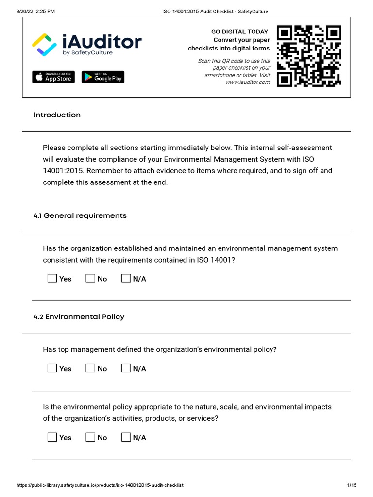 ISO 14001:2015 EMS Audit Guide | PDF | Audit | Environmental Resource ...
