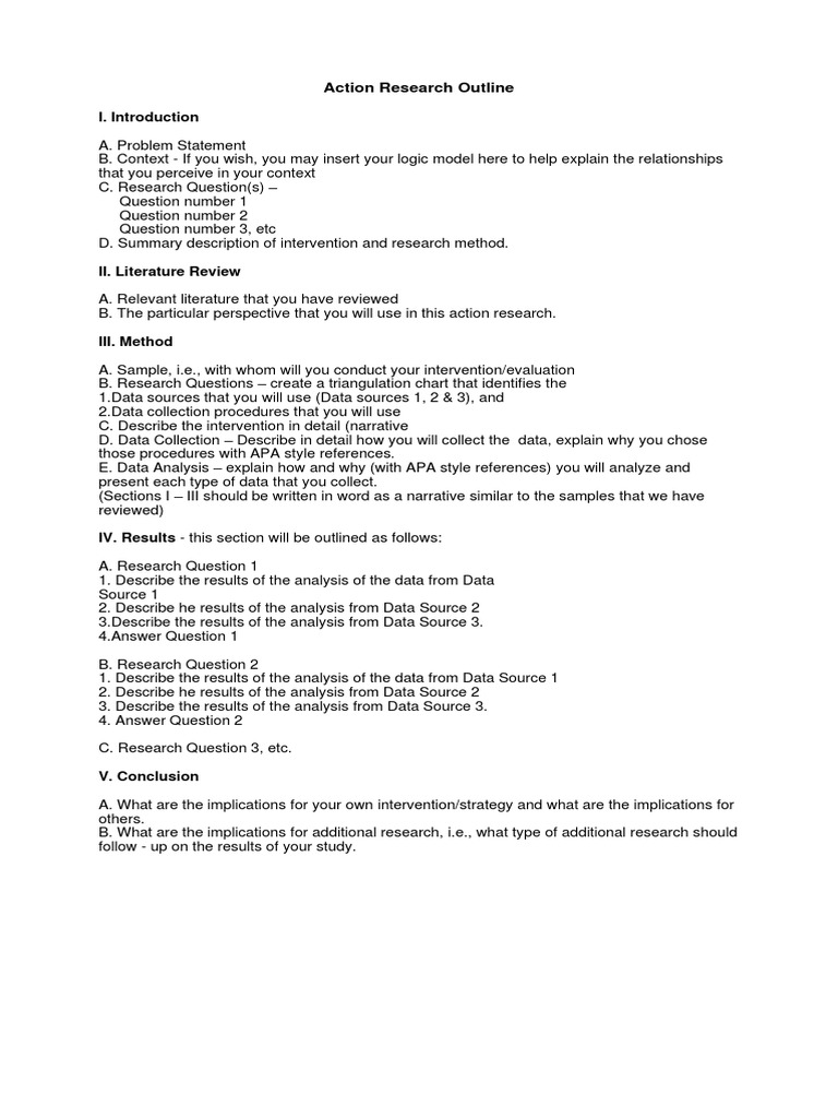 Action Research Outline - Corrected | PDF | Computers