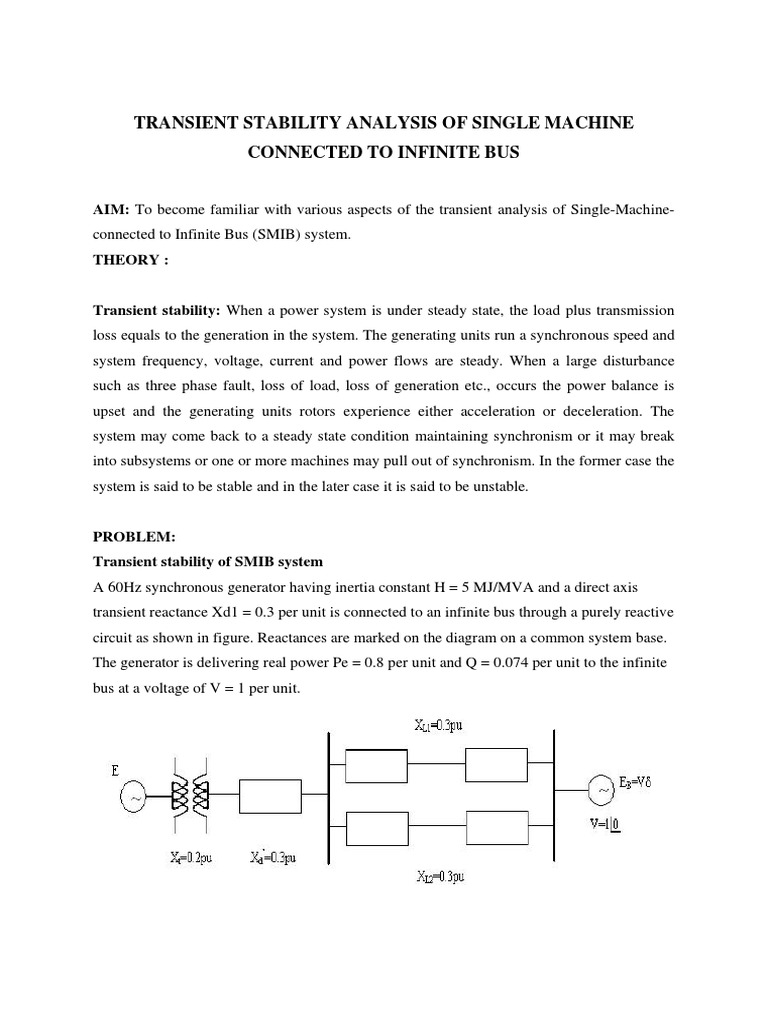 Transient Stability of SMIB System | PDF | Steady State | Power (Physics)