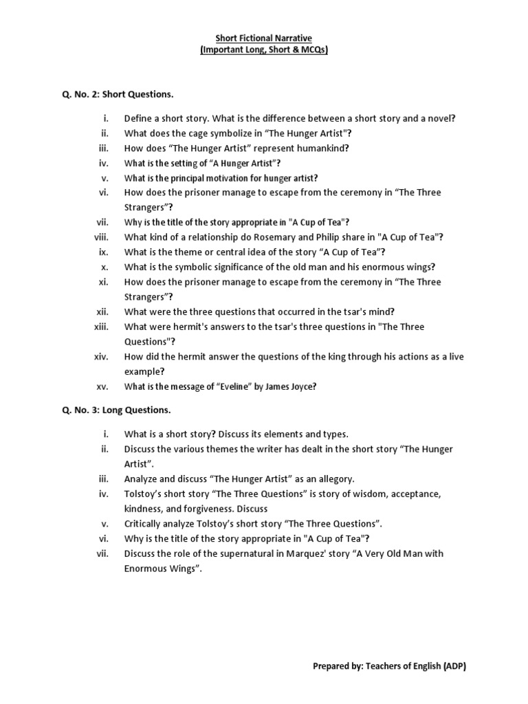 Short Fictional Narrative | PDF