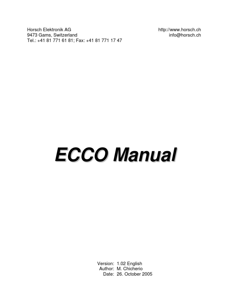 Ecco Manual 1.02 e | PDF | Computer Program | Programming