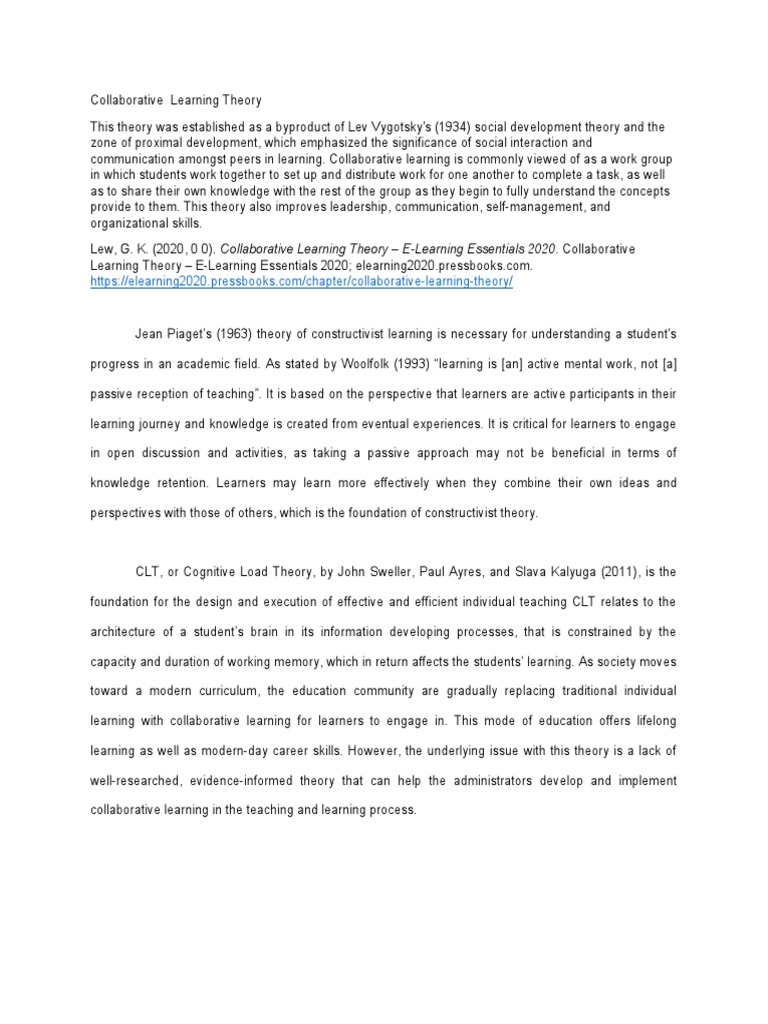 Collaborative Learning Theory | Download Free PDF | Learning ...