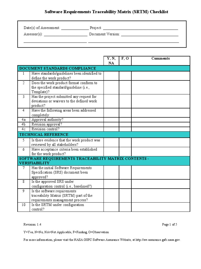 Software Requirements Trace Ability Matrix | PDF | Areas Of Computer ...