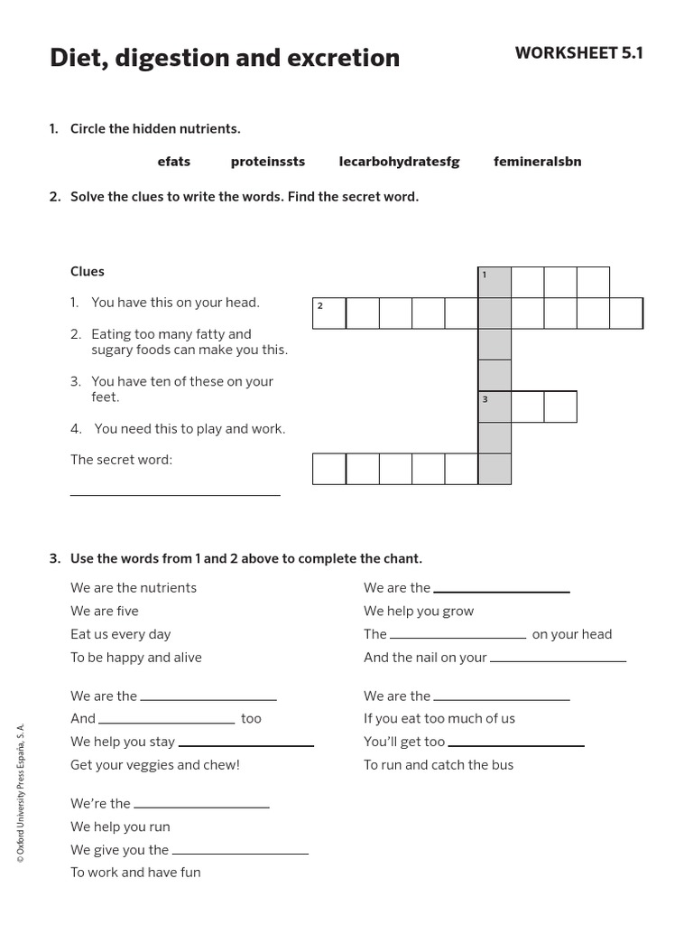 Dokumen - Tips Diet Digestion and Excretion Worksheet 5 Diet Digestion ...