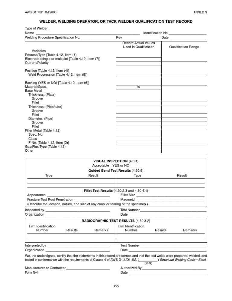 wpq form | Welding | Electric Heating