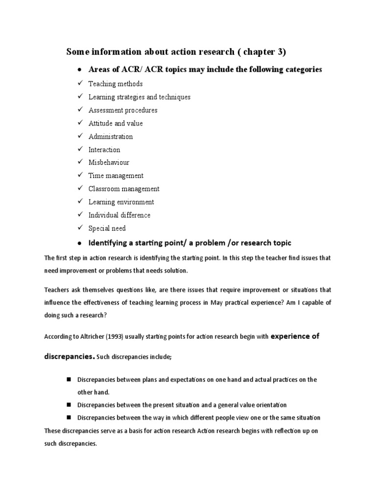Action Research Format | PDF | Action Research | Learning