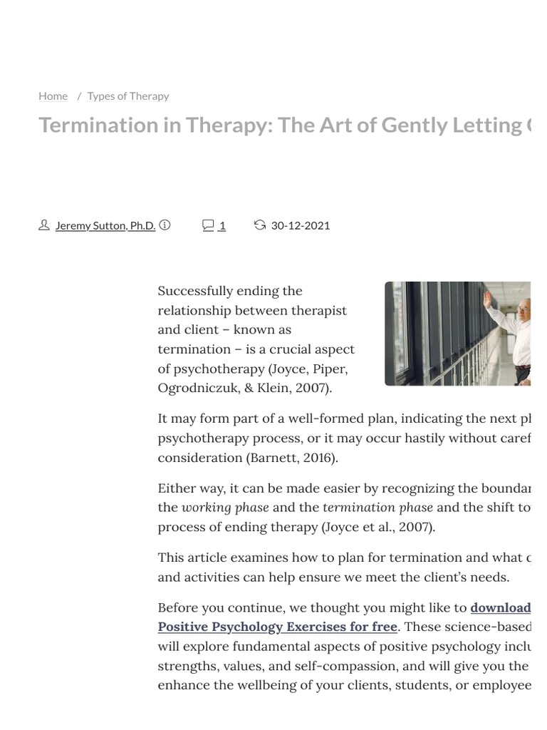 Termination in Therapy: The Art of Gently Letting Clients Go | PDF ...