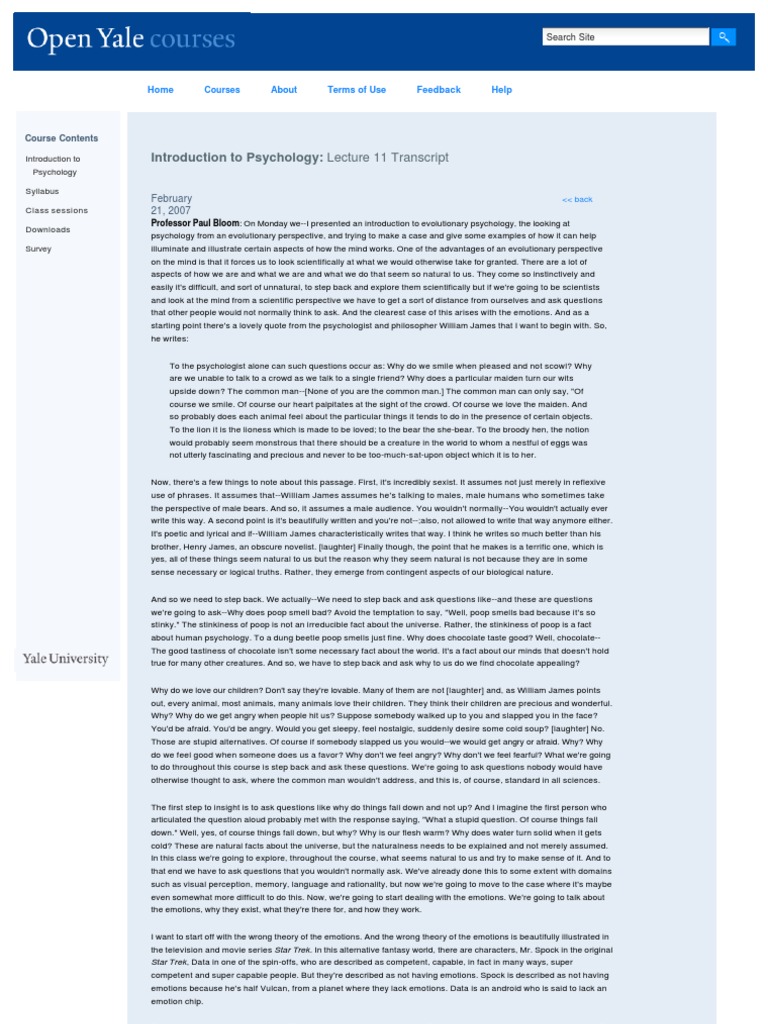 HTTP Oyc - Yale.edu Yale Psychology Introduction-To-psychology Content ...