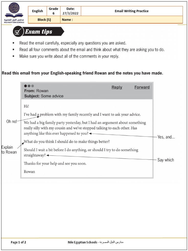 Email Writing Practice | PDF