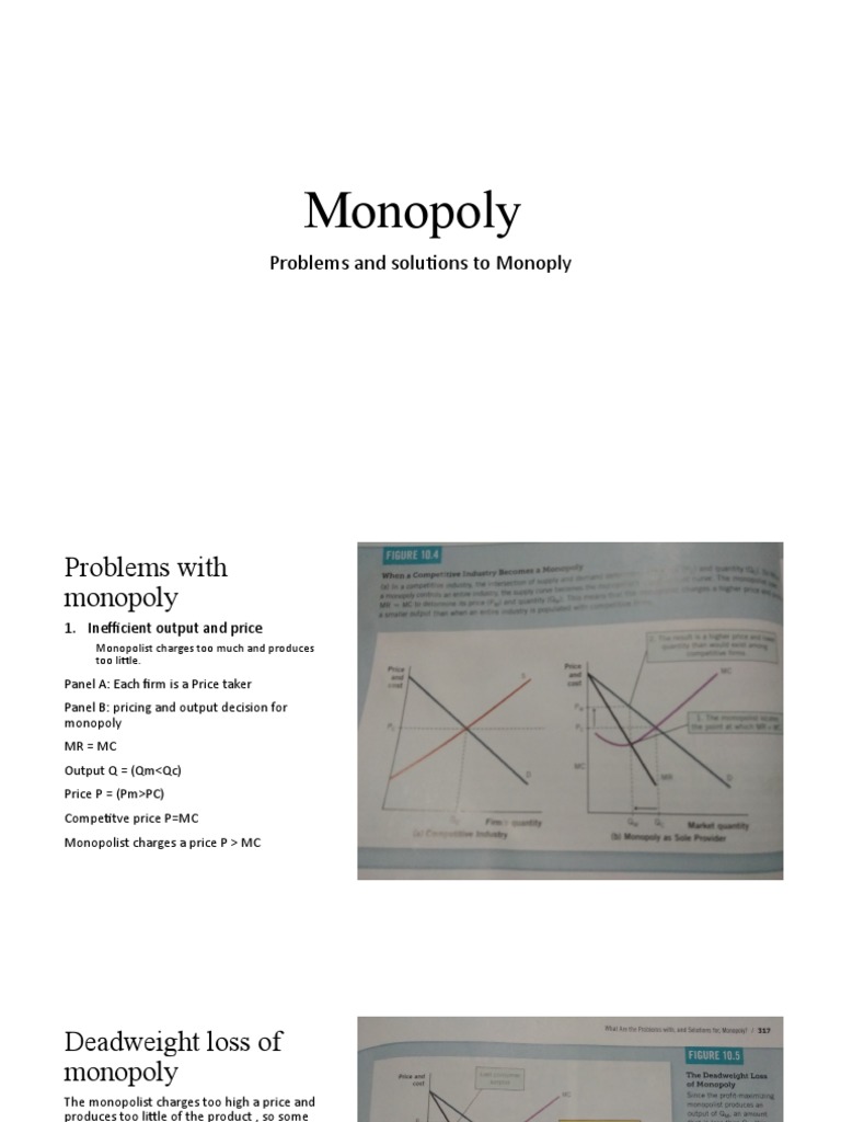 Monopoly: Problems and Solutions To Monoply | PDF