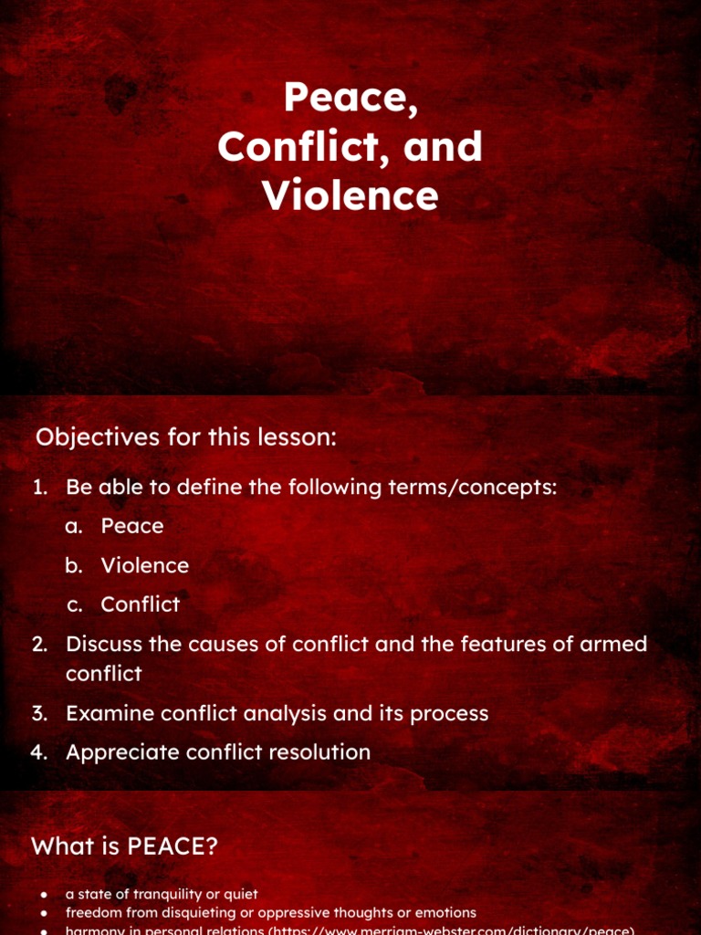 Peace, Conflict, and Violence | PDF | Violence | Peace